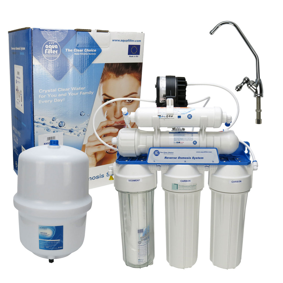 Trinkwasserladen Wasserfilter - Umkehrosmose Anlage 5 Stufen m. Permeatpumpe