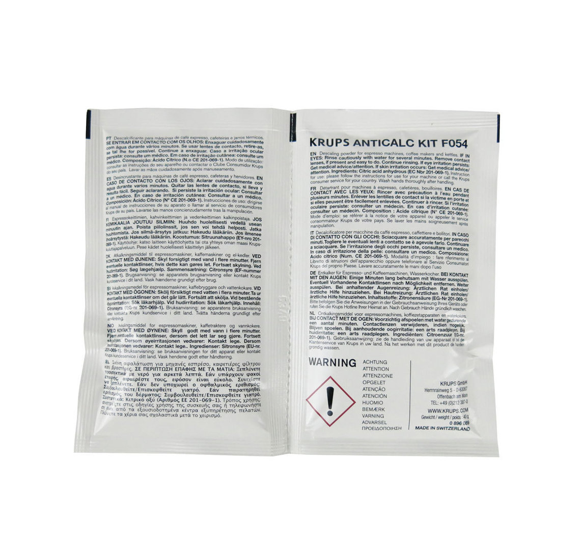 Trinkwasserladen Wasserfilter - Krups F054 Entkalker Kit Anticalc 2x 40 g